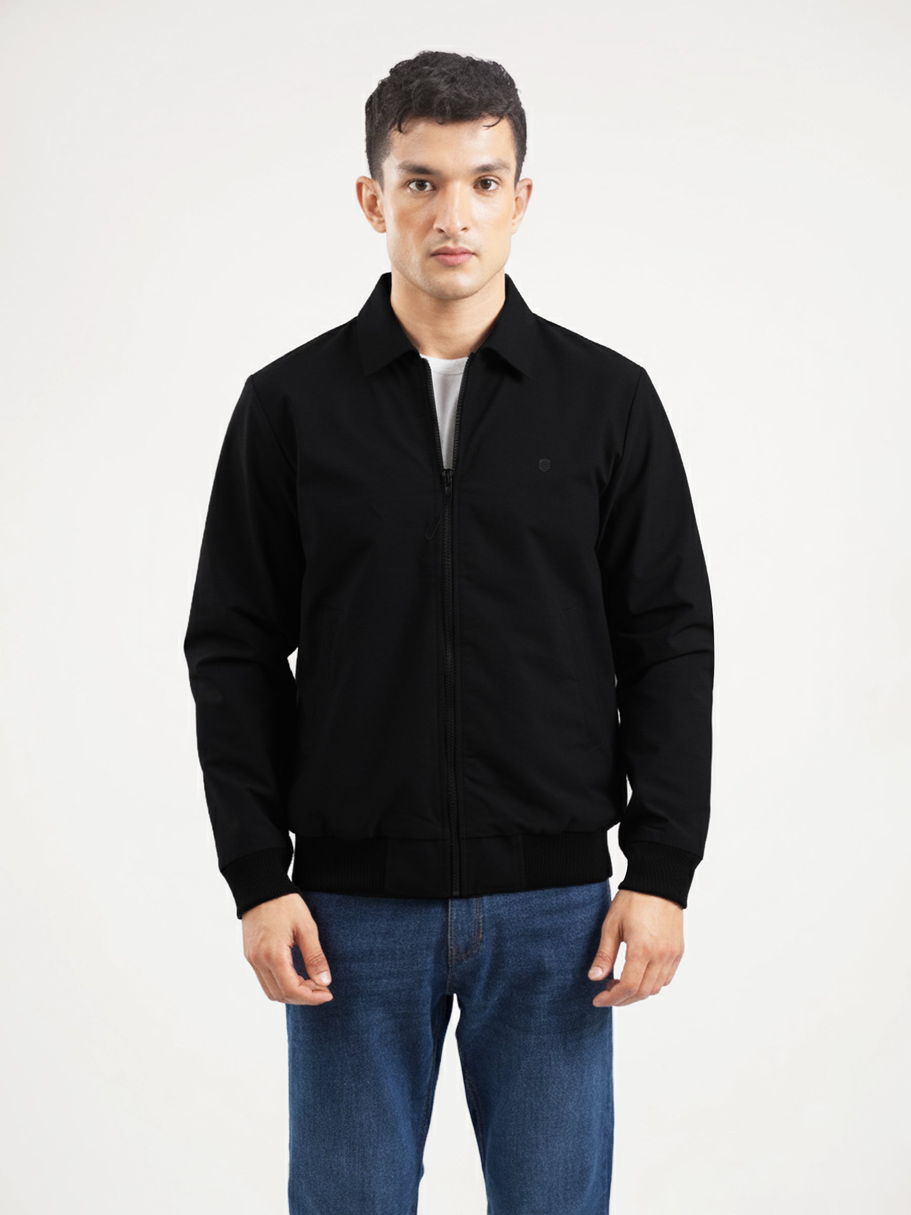 Black Everyday Structured Collar Jacket – Brumano