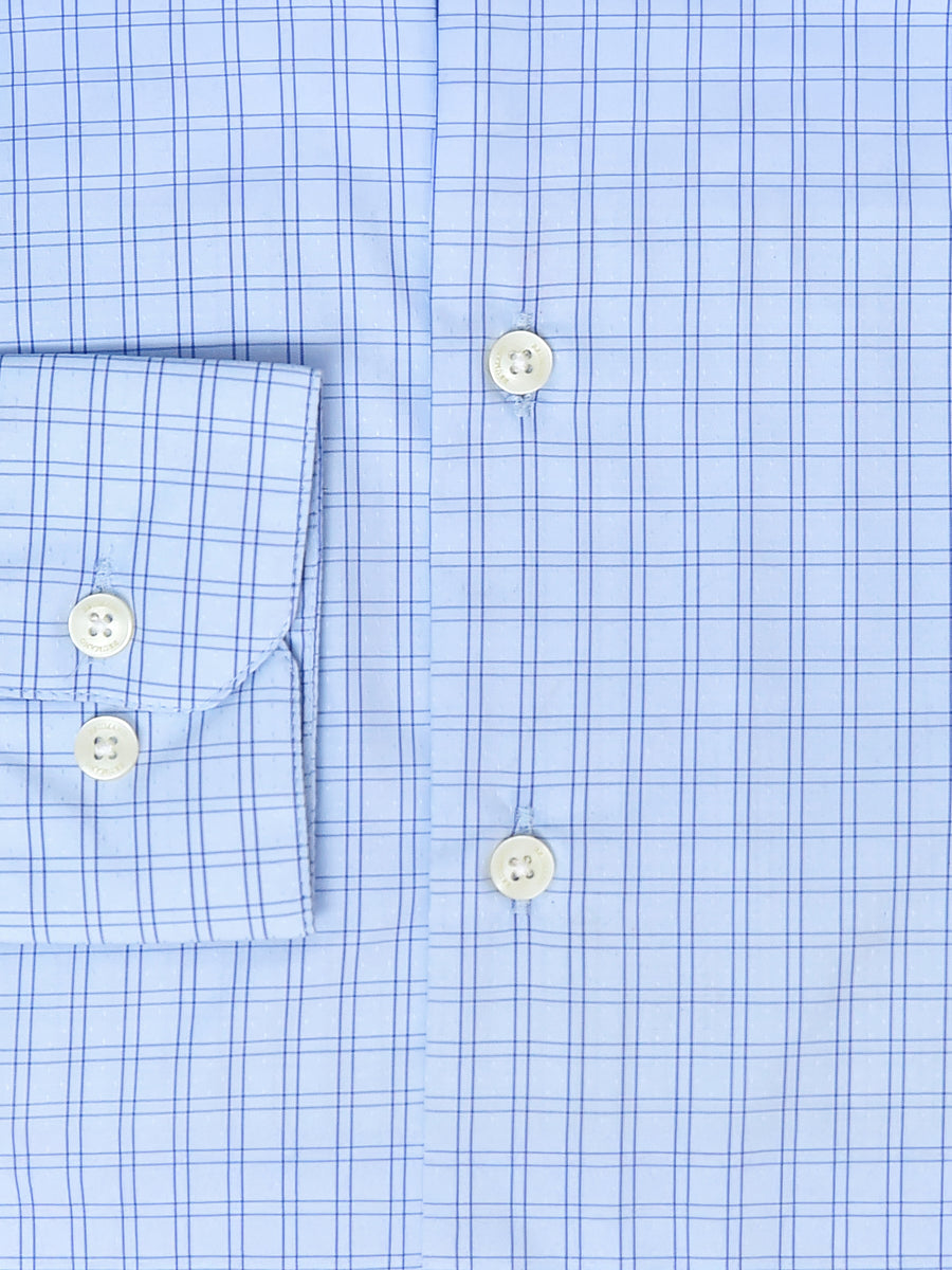 Sky Blue Windowpane Checkered Shirt - Luxe – Brumano
